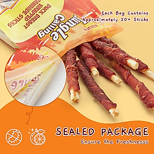 Jungle Calling Dog Treats, Duck Breast Wrapped Rawhide Sticks for Dogs, Grain-Free Natural Chewy Treats Picky Dogs, Puppy Chews Snacks,10.6 oz