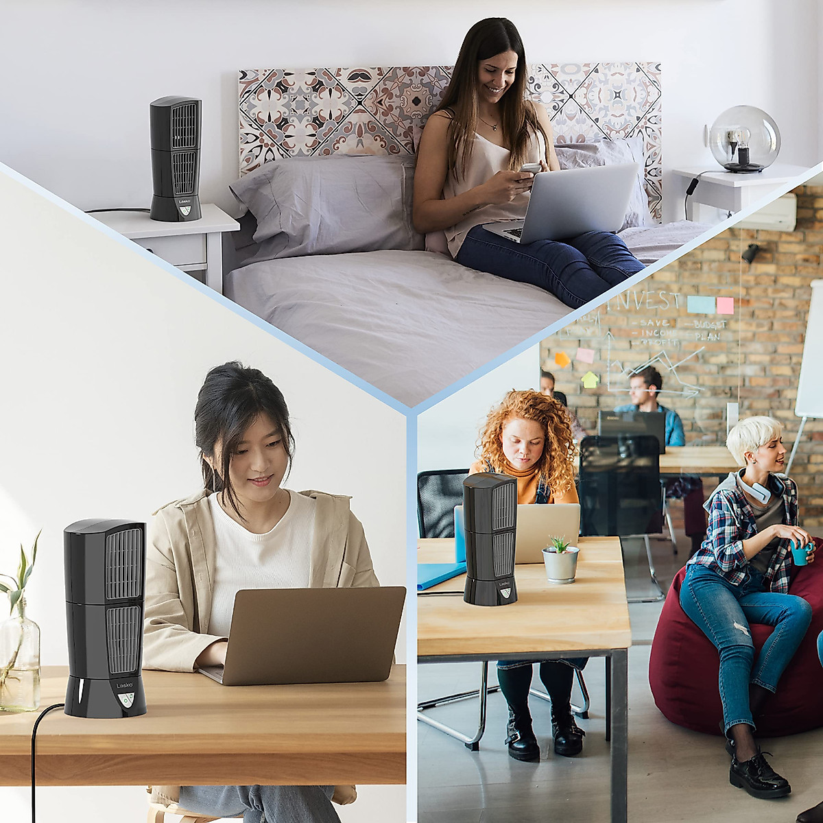 Lasko 4916 Platinum Desktop Wind Tower Oscillating Fan