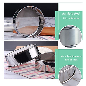 ADESUGATA 2 pack (60/40 Mesh) Professional 6/8/9.5 Inch, Round Flour Sifter for Baking - Flour Sieve Fine Mesh - Premium Rustproof Stainless Steel (9.5" (24 CM))