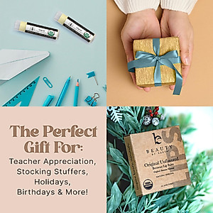 USDA Organic Lip Balm - USA Made with Natural Ingredients, 4 Pack Unflavored Chapstick for Dry Lips, Valentines Day Gifts, Birthday Gifts for Her & Him, Beauty Gifts, Lip Moisturizer, Mens Gift Ideas