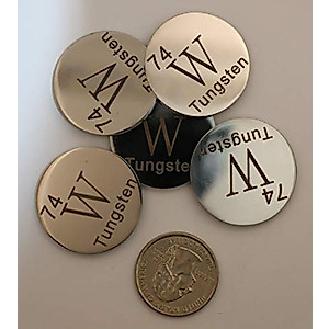 Tungsten (W) 30.68mm Metal Disc - Polished - One Troy Ounce
