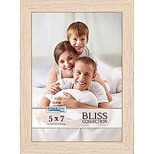 Icona Bay 5x7 Light Oak Picture Frame, Modern Style Wood Composite Frame, Table Top or Wall Mount, Bliss Collection