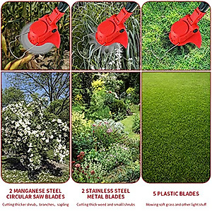 Battery Weed Wacker with Charger, 3-in-1 Electric Weed Eater Cordless, Lightweight Cordless Grass Trimmer Tool with 3 Types Blades and 3ah Rechargeable Battery Powered for Garden Yard…