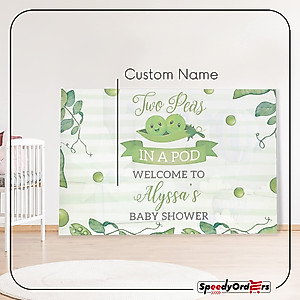 Twin Baby Shower Banner, Two Peas in a Pod, Baby Shower Banner, Baby Shower Reception Sign, Peas in a Pod Decor, Nature Design, Green Decor, Baby Shower Banner Sign