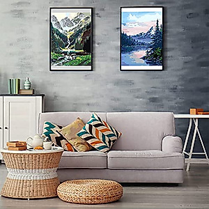 Qoosea 4 Pack Paint by Numbers for Adults Landscape DIY Art Craft for Beginner Acrylic Painting On Canvas by Number for Home Wall Decor 12X16inch