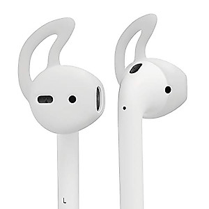 Ear Hooks Covers Anti Slip Soft Silicone Tips for Earphones Headphones Universal One Size - 5 Pairs (Black, Blue, Clear, Red, White)