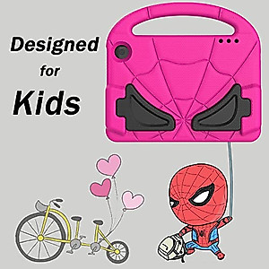 All-New Fire 7 Tablet Case (12th Generation, 2022 Release) - DICEKOO Lightweight Shockproof Kid-Friendly Cover with Handle & Kickstand for Kindle Fire 7 Kids Tablet - Pink