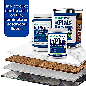 InPlais Non-Slip Area Rug Backing 1-Gallon (3.7854 Liters) Fabric & Floor Safe Latex Layer | Easy, Paint-On Application Liquid | Kitchen, Bathroom, Hallway, Living Room | Dries Quickly