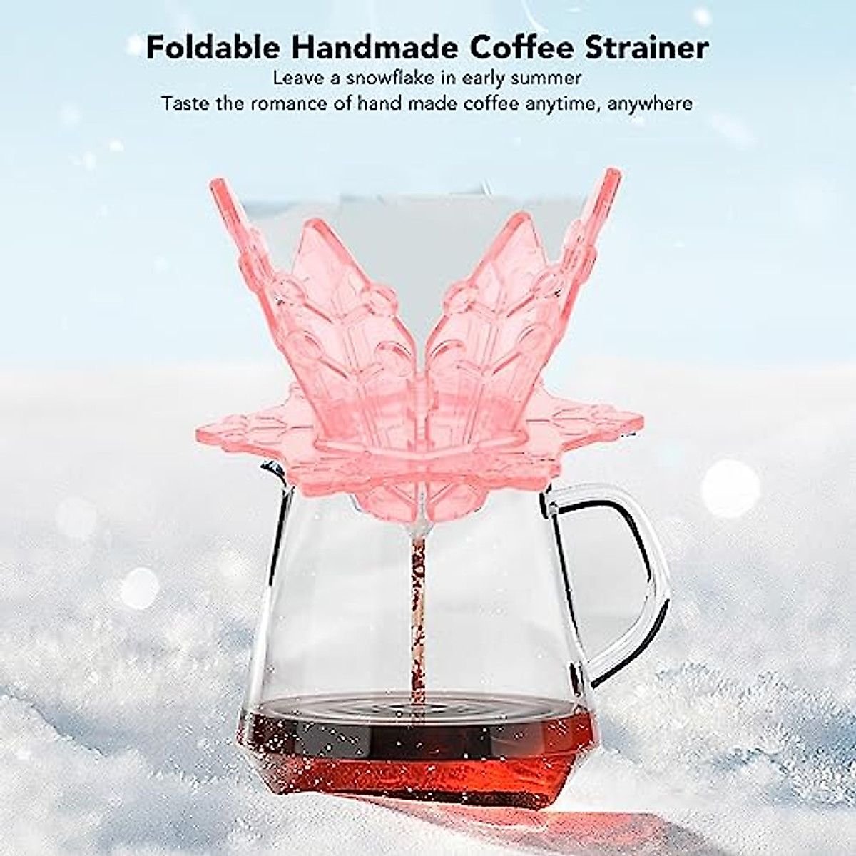 Coffee Dripper, Drip Coffee Filter Easy to Use for Travel (Pink)