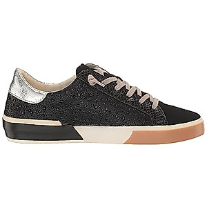 Dolce Vita Women's Zina Crystal Sneaker, Black Suede, 8
