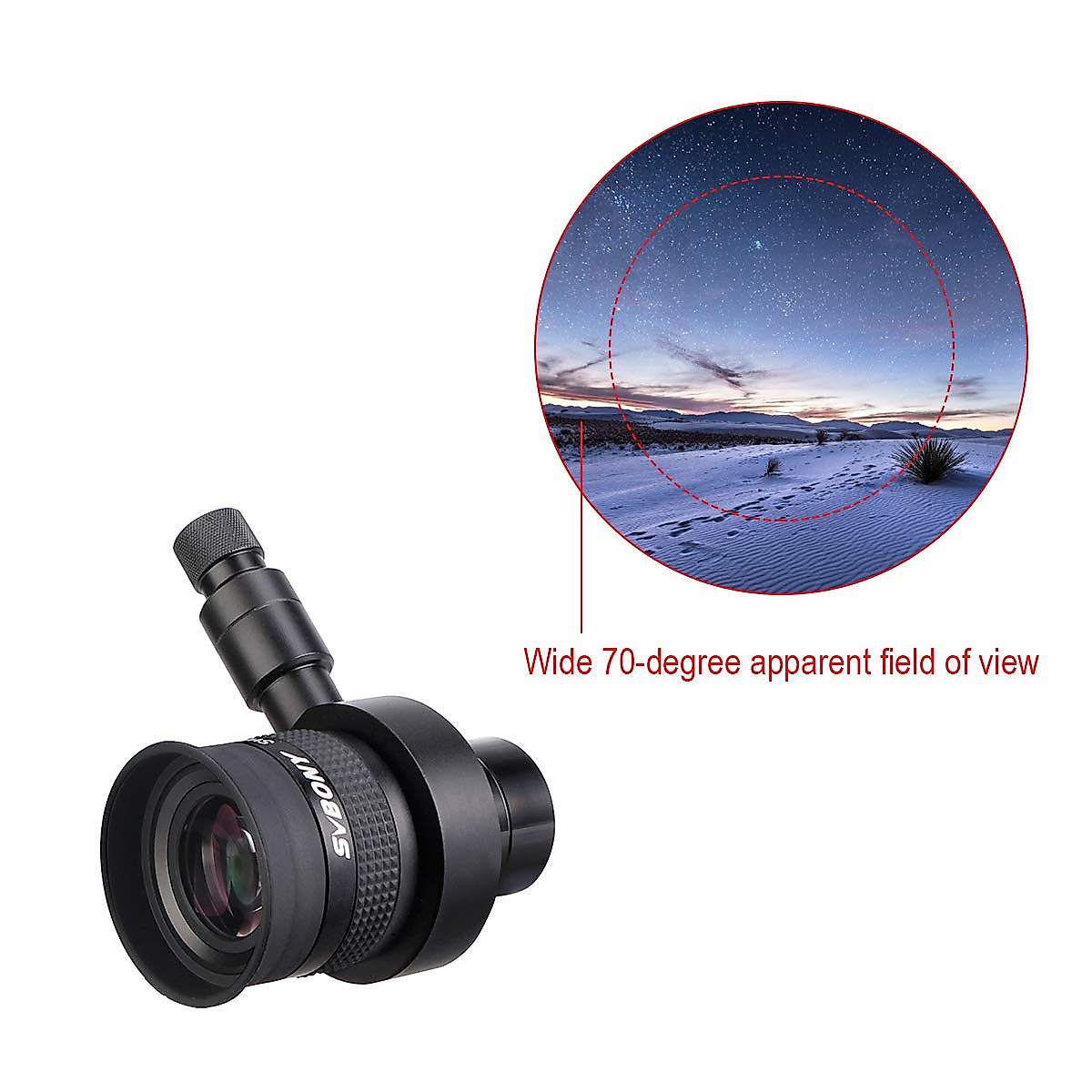 SVBONY SV152 Reticle Eyepiece 1.25 Inch Crosshair Eyepiece 20mm Illuminated Centering Telescope Eyepiece SWA 70 Degree Adjustable Telescope Accessory for Perfectly Guided Star Astrophotography