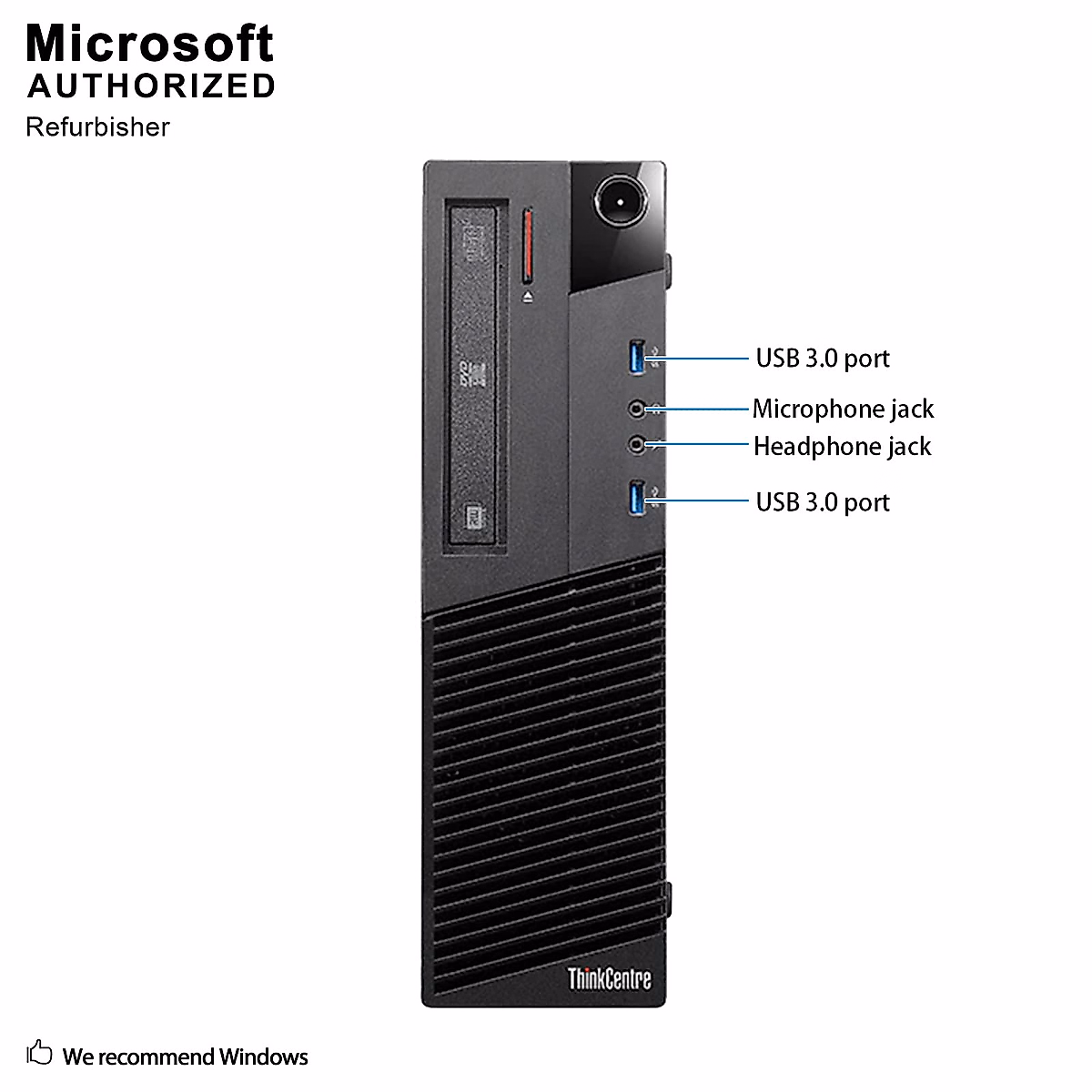 Lenovo ThinkCentre M93P Small Form Business High Performance Desktop Computer PC - Intel Core I5-4570 3.2Ghz - 8GB RAM - 500 GB HDD - DVD-RW - Windows 10 Professional (Renewed)