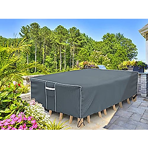 Gasadar Outdoor Furniture Cover Waterproof, Outdoor Sectional Cover, 500D Heavy Duty, All Weather Protection Rectangular Patio Covers for Outdoor Furniture Set, 126" L x 64" W x 29" H -Grey