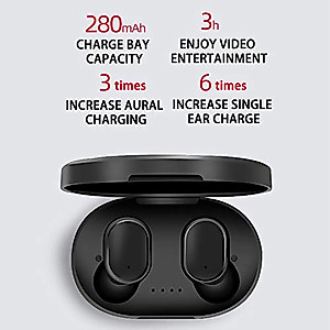 Wireless Bluetooth 5.0 Earbuds,A6X TWS Mini Stereo Earphones with Charging Box Lightweight Headset Noise Cancelling Headphones Deep Bass for Sports White One Size