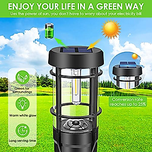 ZWOOS 4-Pack Solar Pathway Lights, Light Up Whole Night (Max. 15h), LED Solar Outdoor Lights for Garden, Driveway, Yard, Lawn, IP65 Waterproof (Warm White)