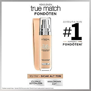 L'Oreal Paris New True Match Foundation 30ml - 3D/3W Golden Beige