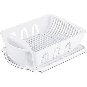 Sterilite 06218006 Sink Dish Rack Drainer, White