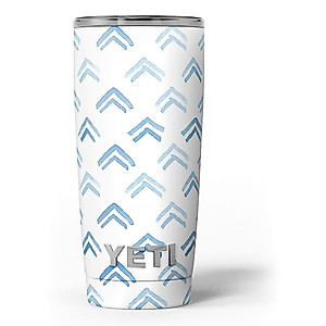 Design Skinz The Blue Upwards Arrow Pattern - Skin Decal Vinyl Wrap Kit Compatible with The Yeti Rambler Cooler Tumbler Cups