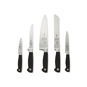 Mercer Culinary M20000 Genesis 6-Piece Forged Knife Block Set, Tempered Glass Block