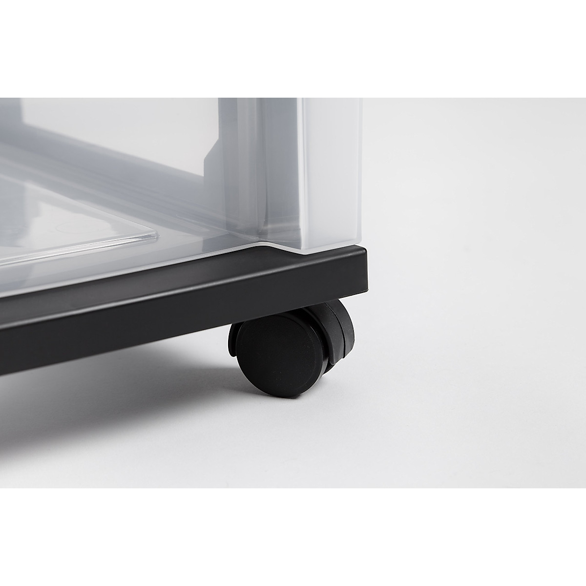 IRIS USA MC-360-TOP Plastic Storage Drawer, Rolling Cart with Organizer Top, 6 BLK CLR, Black