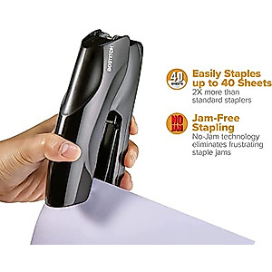Bostitch Office Stapler Heavy Duty - 40 Sheet Stapler for Desk -Full-Strip - Includes 1260 Staples - Black
