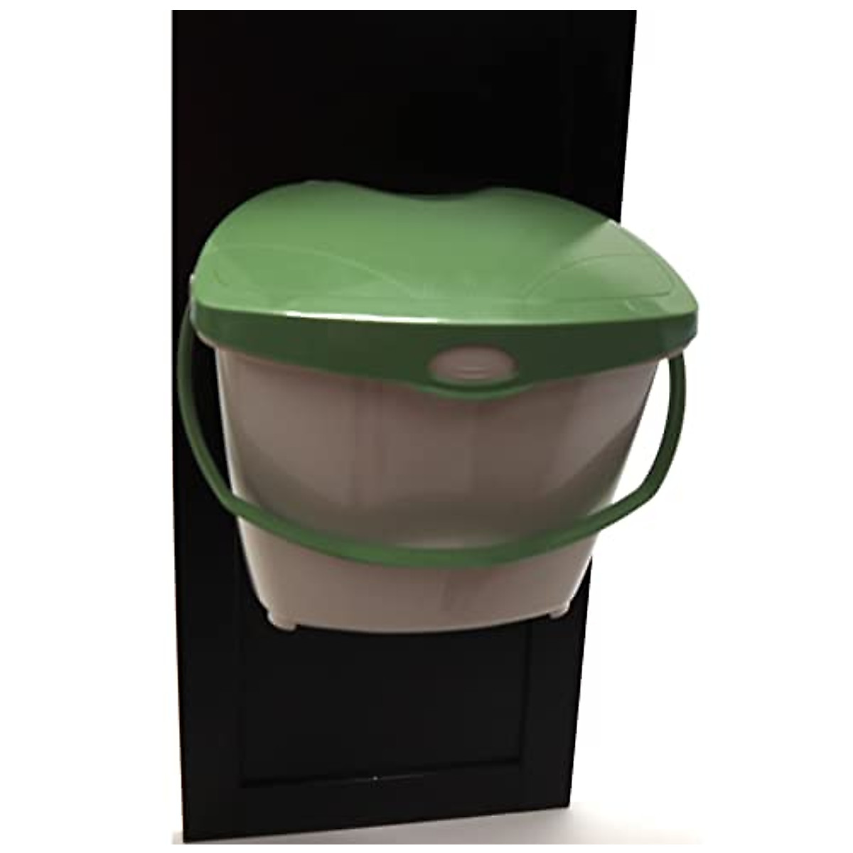 Redmon For Kids Sure-Close Kitchen Food Scrap Lid Pail, Tan-Eco Green