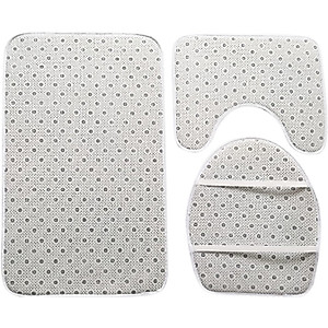 RinRinfam 4Pcs Skull Shower Curtain Set, Helloween Abstract Art Butterfly Skull Shower Curtain Set Non-Slip Rug,Toilet Lid Cover,U Shape Mat,Waterproof Bathroom Decor Sets with 12 Hooks,Blue Gray