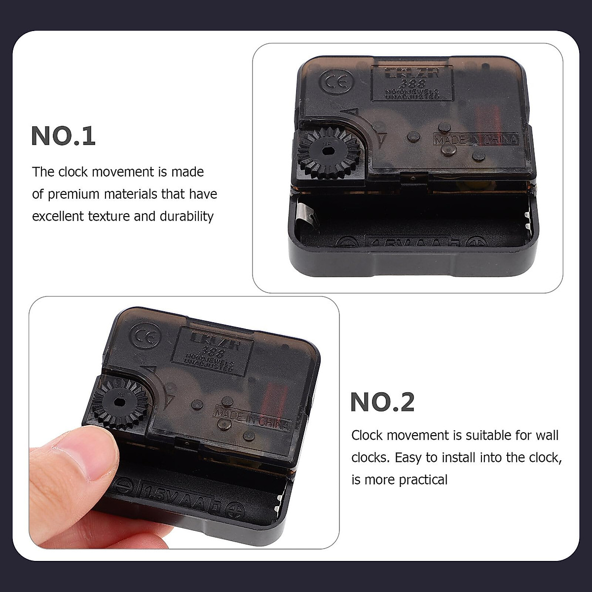 EXCEART Clock Movement Mechanism- Wall Clock Movement Mechanism Clock Repair Parts Replacement Battery Operated Silent Clock Movements