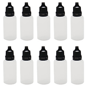 Aicosineg 10Pcs 0.68oz PE Plastic Bottles Lab Dropper Bottles Small Mouth Drop Bottles Squeezable Eye Liquid Dropper Bottles Liquid Sample Seal Storage Bottles with Black Cap for Travel Translucent