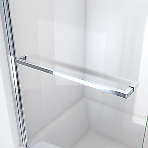 DreamLine Aqua-Q Swing 34 in. W x 58 in. H Frameless Tub Door in Chrome