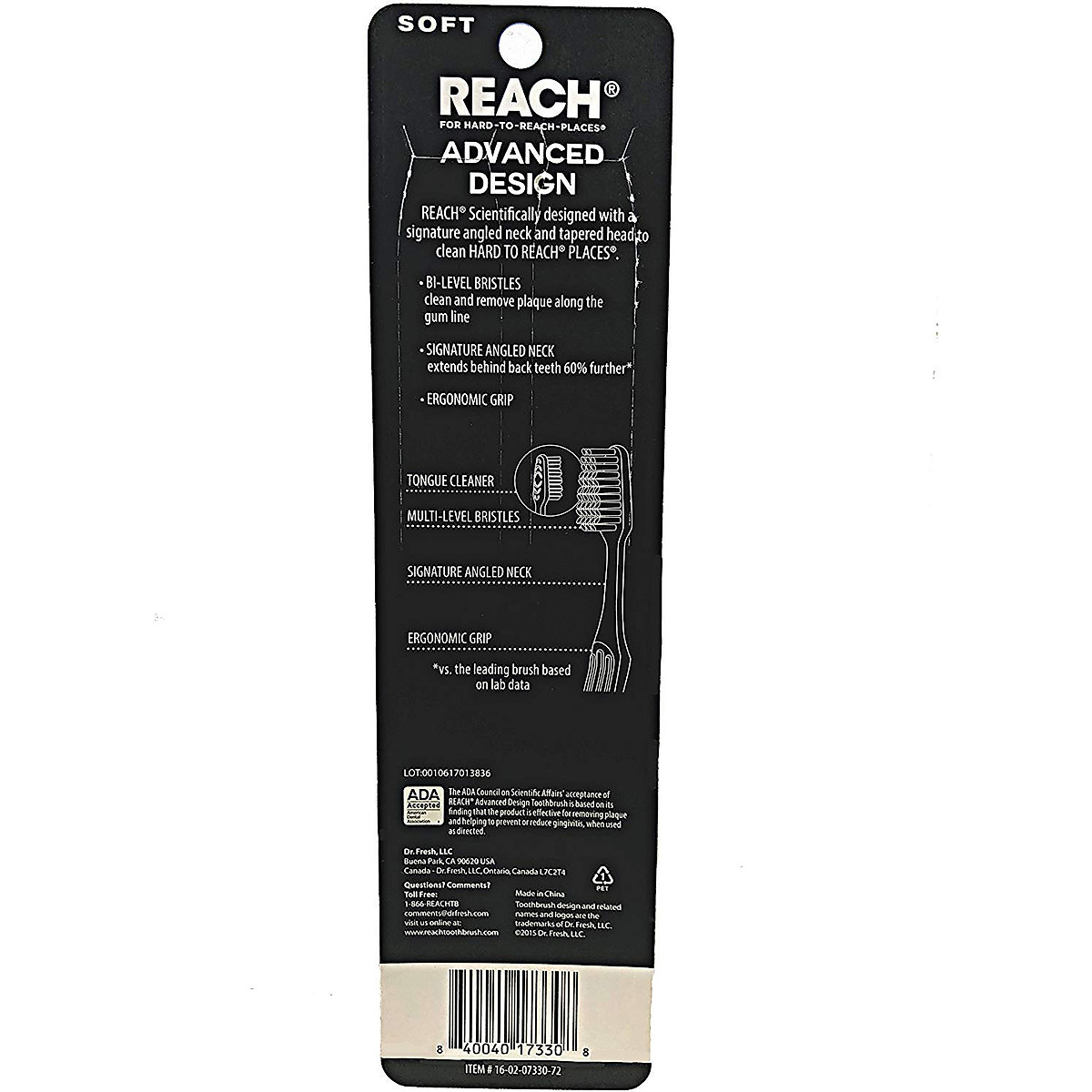 REACH Advanced Design Toothbrushes Soft Full Head Value Pack 2 ea
