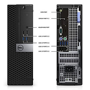 Dell OptiPlex Desktop Computers PC with Dual Koorui 24 Inch Monitor Bundle, Intel Core i7-6700, 16GB Ram 512GB M.2 NVMe SSD, Built-in WiFi and Bluetooth, RGB Light, Windows 10 Pro (Renewed)