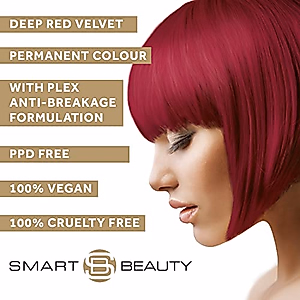 Deep Red Hair Dye Permanent with added Plex hair anti-breakage technology, Vegan & Cruelty Free | Smart Beauty