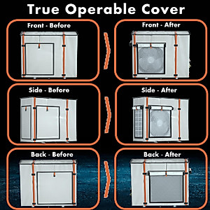 Air Conditioner Cover, Outdoor Mini Split Cover for Air Conditioner Outside Unit, Can be Used in Air Conditioner Operation, AC Protector for All Seasons, 33"L x 13"W x 25"H for 9000-24000 BTU