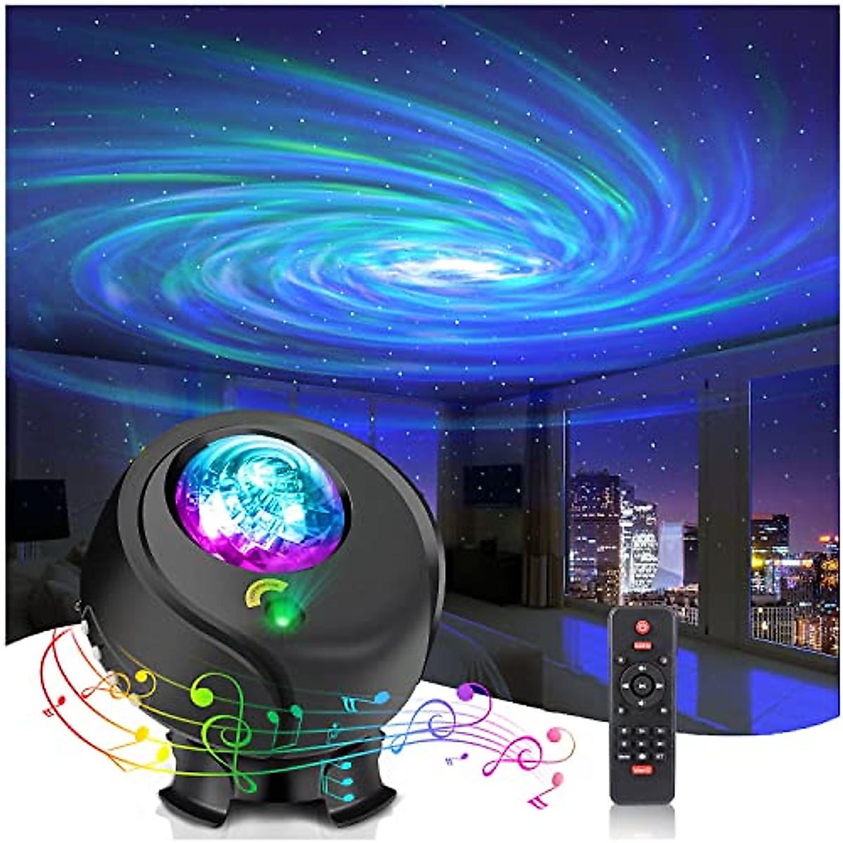 Star Projector Galaxy Light - Starry Night Light Projector with Remote Control, Timer & Bluetooth Speaker, Aurora Borealis Light Projector Galaxy Projector Night Sky Projector for Bedroom