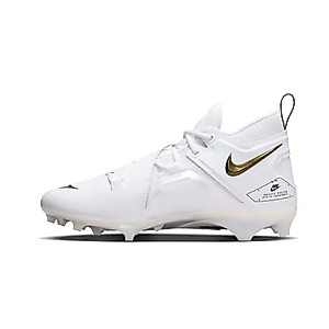 Nike Men's Alpha Menace Pro 2 Mid Football Cleats, White/Black, 11