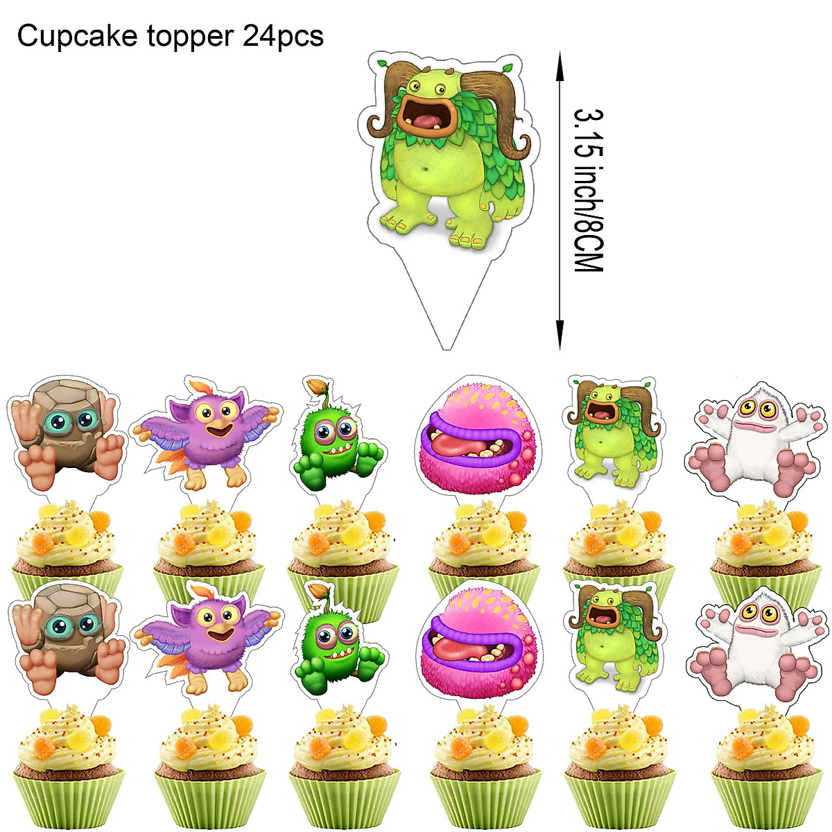 Monster birthday party supplies music moster party decoration for kids birthday party with banner cake topper balloons monster plates and cups