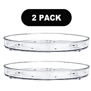 Adoco 10.6 Inch Lazy Susan Bathroom Organizer, 2 Pack Lazy Susan Cabinet Organizer, Makeup Skincare Organizers Cosmetic Storage, Pantry Organization and Storage