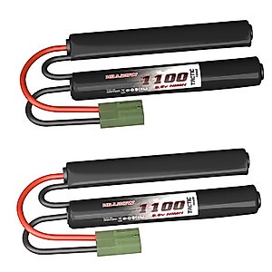 Hilldow 9.6V Airsoft Battery 1100mAh 20C with Mini TMY for Airsoft Guns Rifle Model (M13)