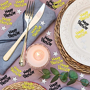 Birthday Confetti Tabletop Scatter Confetti Sequins Confetti Table Decorations Birthday Party Decorations, Baby Shower (Black Gold)