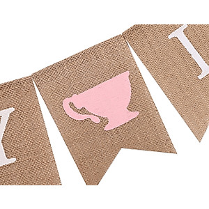 Tea Party Bridal Shower - Tea With The Bride To Be, Bridal Shower Burlap Banner, Bride To Be Banner, Tea Party Shower Decorations (Tea With The Bride To Be)