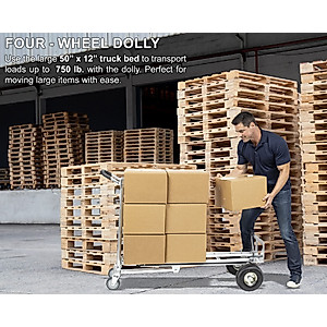 Vergo Industrial AS7A2 Aluminum Convertible Hand Truck Dolly Cart with Loop Handle 700 lbs Capacity (3 Positions, 53" High)