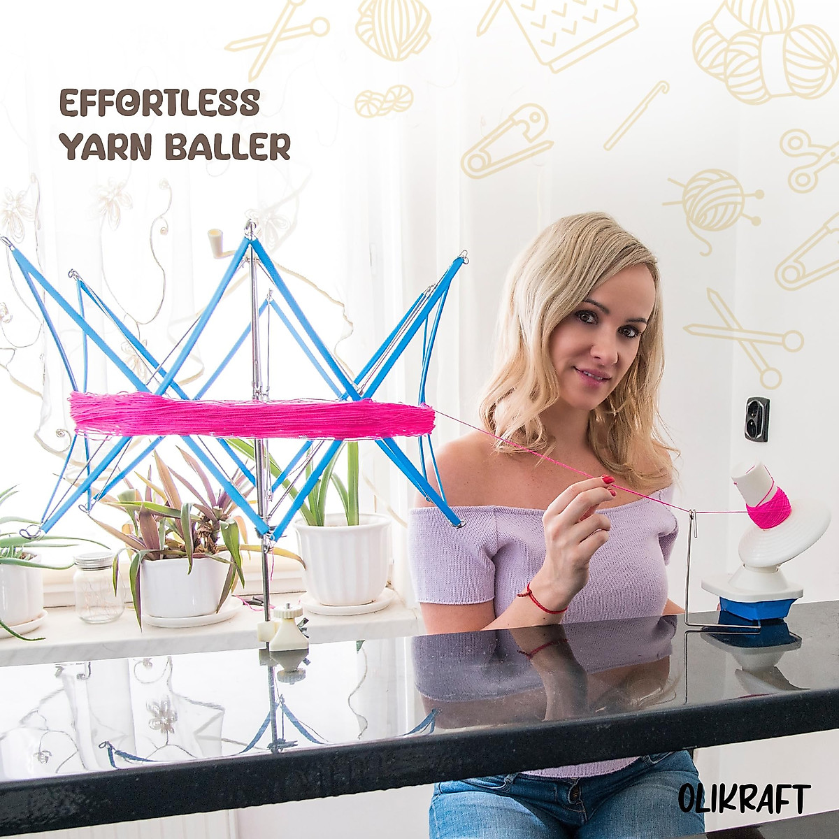 Yarn Ball Winder and Umbrella Swift (with Skein Holder) Basic Combo Set