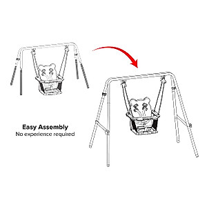 Sportspower My First Toddler Swing - Heavy-Duty Baby Indoor/Outdoor Swing Set with Safety Harness, Blue, 52"L x 55"W x 47"H