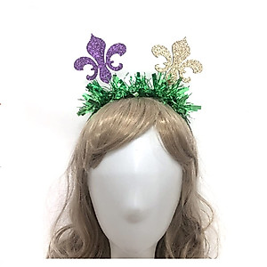 VCOOOL Mardi Gras Headbands Carnival Headband Costume Green Purple Top Hat Headband Clown Hat Headband for Women and Children, Large