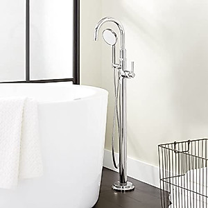 Signature Hardware 948657-LV Greyfield Floor Mounted Tub Filler Faucet - Includes Hand Shower