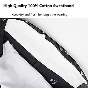 CHUANGLI 3Pcs Gourd-Shaped Working Caps with Upgrade Sweatband Adjustable Hats Head Cover- Women/Men (B23# Tooth Gray Black Navy)