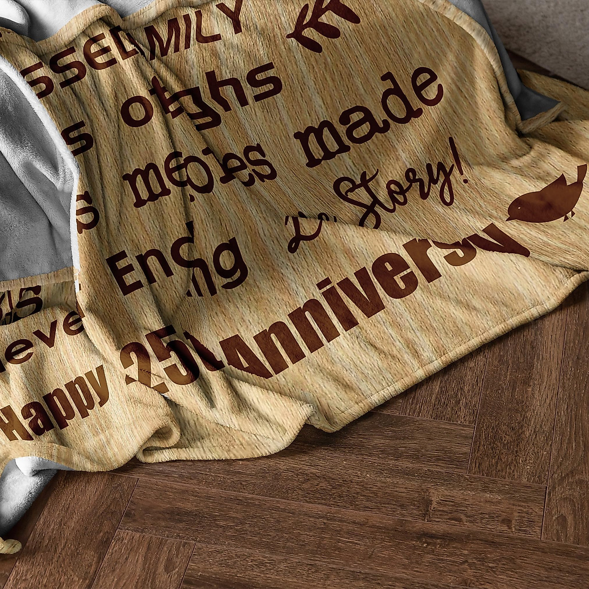 25th Anniversary Blanket Gifts 60"X 50" - Gift for 25th Wedding Anniversary - 25 Years of Marriage Gifts for Dad Mom Friends Grandparents - 25th Wedding Anniversary Blanket Gifts for Husband Wife