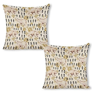 Christmas Cute Polar Bear Throw Pillow Covers 18×18 Pillowcases Set of 2 Winter Snowflake Linen Decorative Square Pillow Case Cushion Covers Standard Size for Sofa Couch Outdoor Bed Pillow Protectors