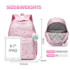 Backpack for Girls, Kids Elementary Bookbag, Waterproof Large Space School Backpacks for Teens for Travel and School